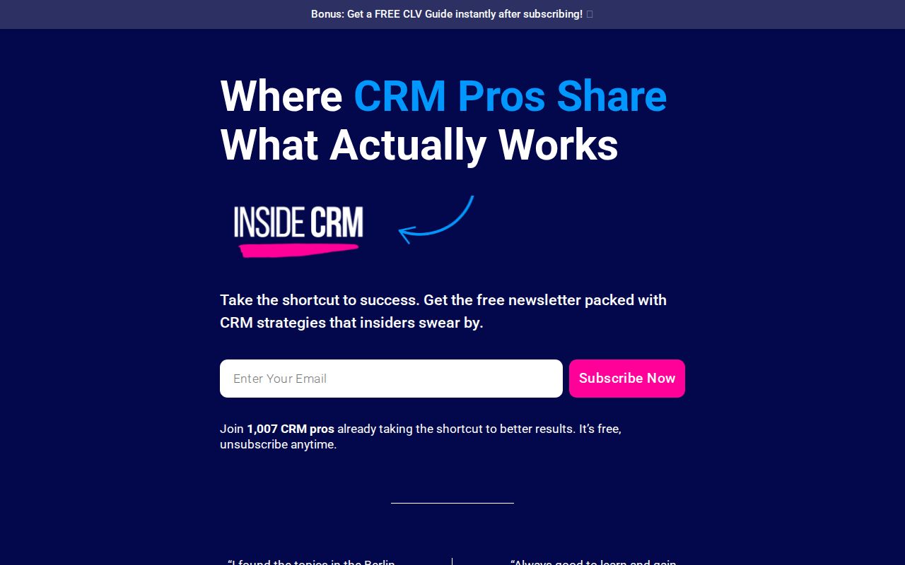 INSIDE CRM Newsletter